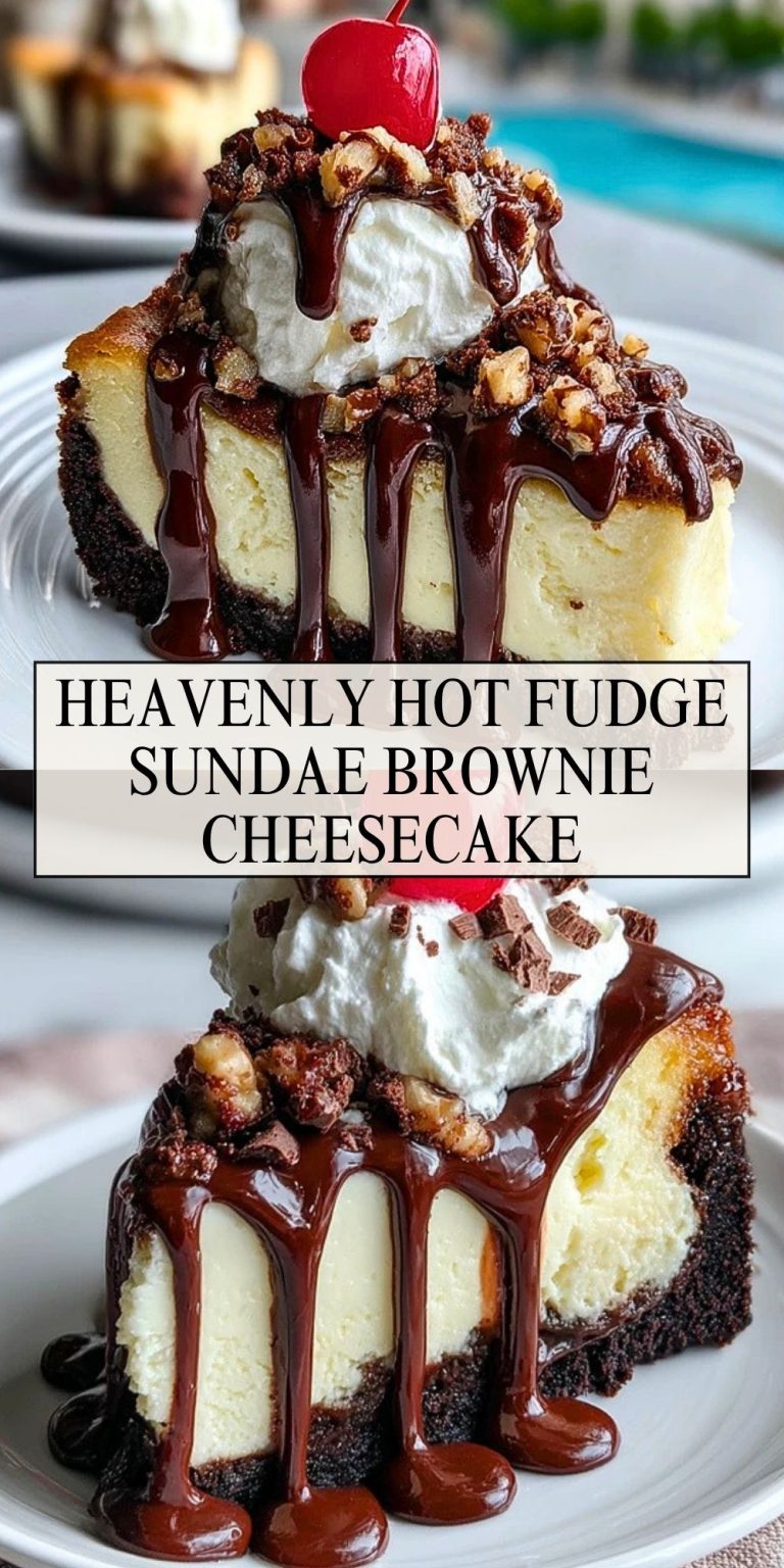 Heavenly Hot Fudge Sundae Brownie Cheesecake